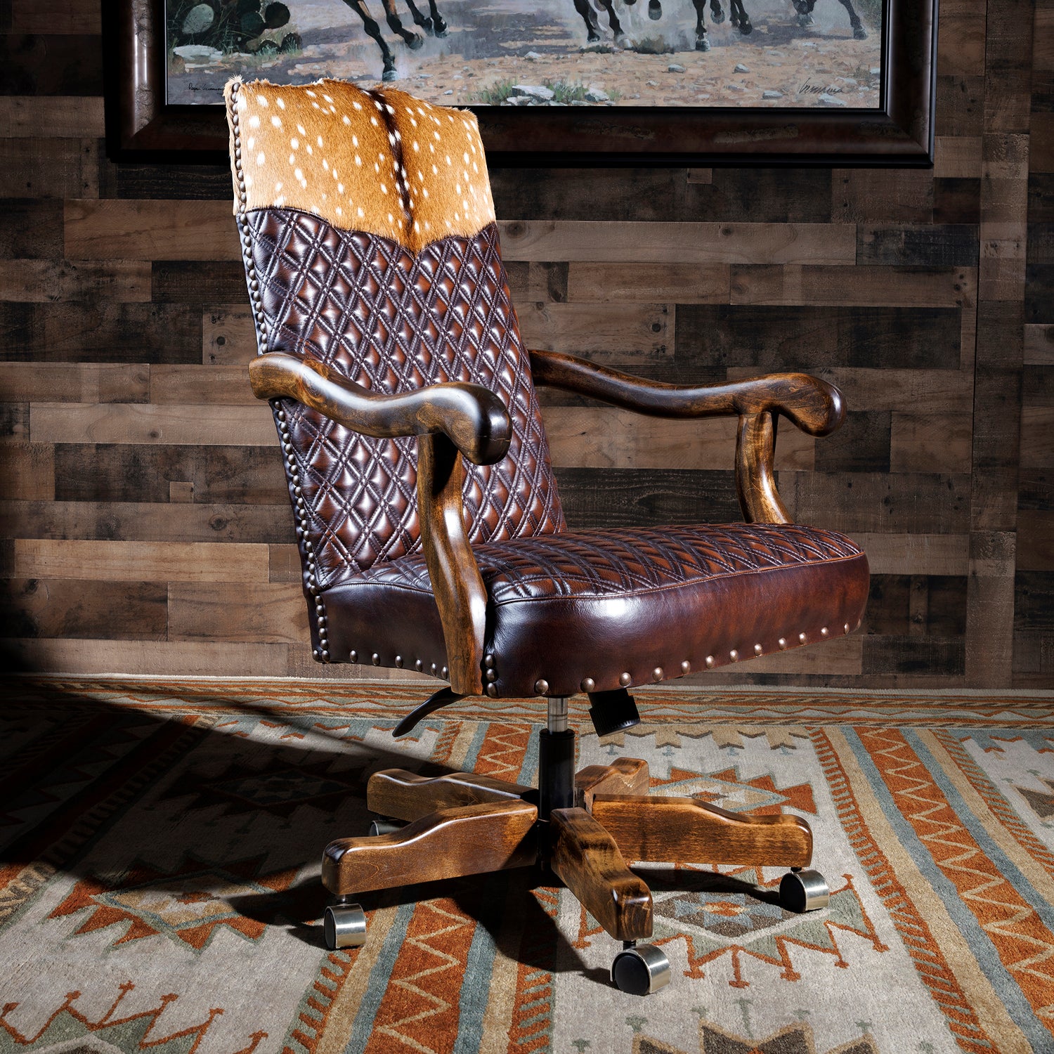 Bowie Western Leather Office Chair – Hat Creek Interiors