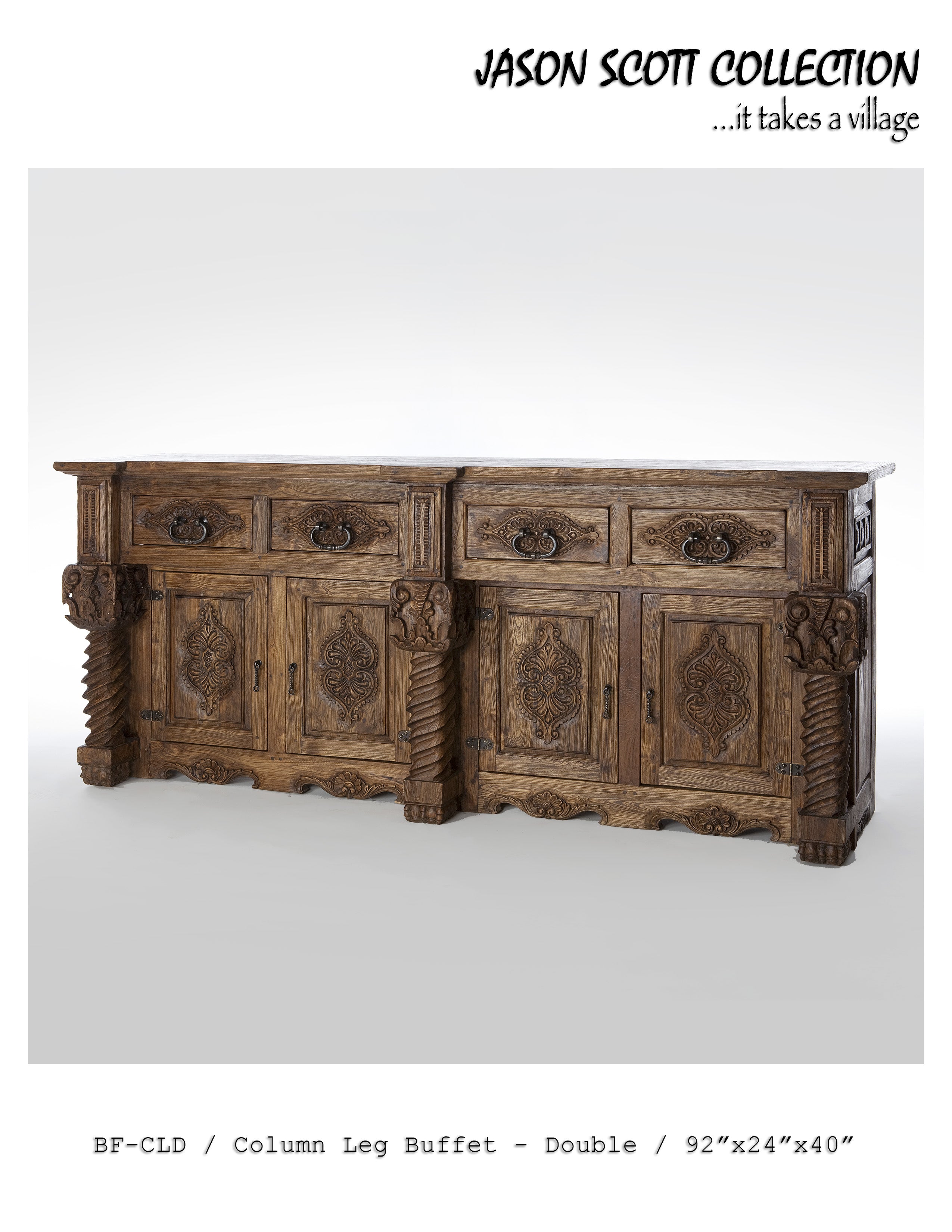 Column Leg Buffet (Double) – Hat Creek Interiors