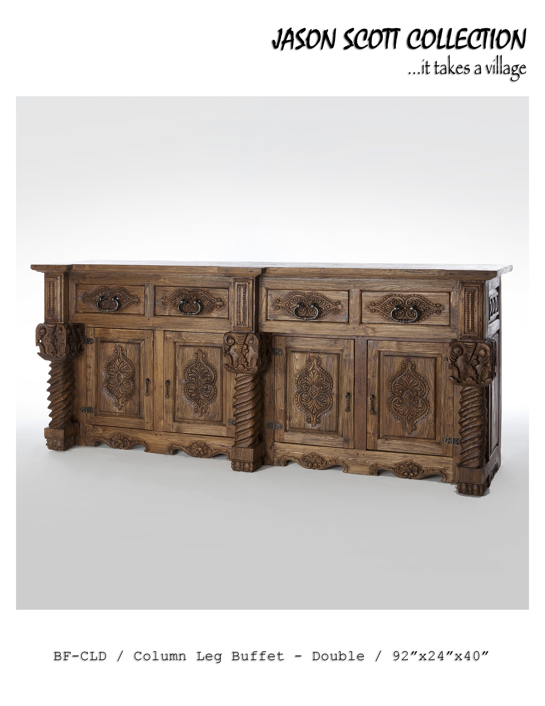 Column Leg Buffet (Double) – Hat Creek Interiors