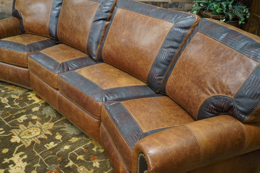 Pitchfork Western Curved Reclining Sofa – Hat Creek Interiors
