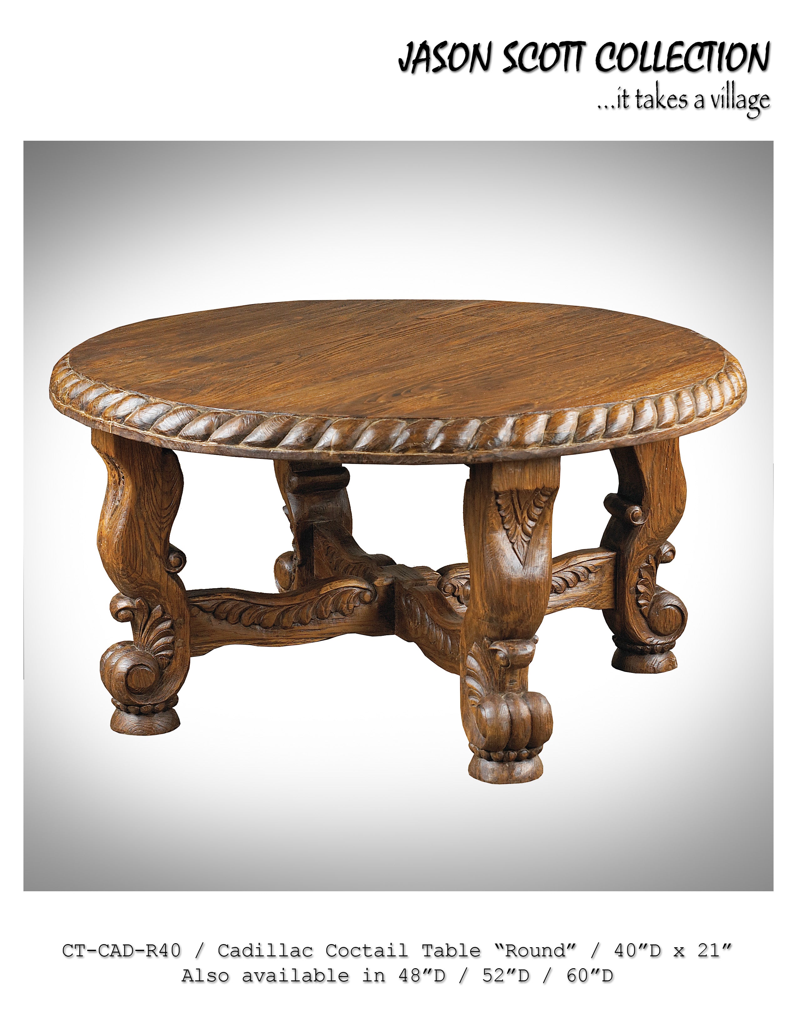 Cadillac Cocktail Table - Round - Hat Creek Interiors