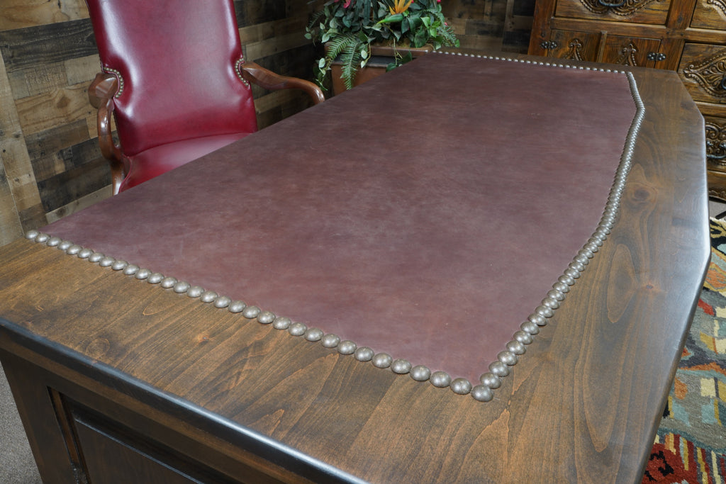 Alamo Leather Office Desk with Gator – Hat Creek Interiors