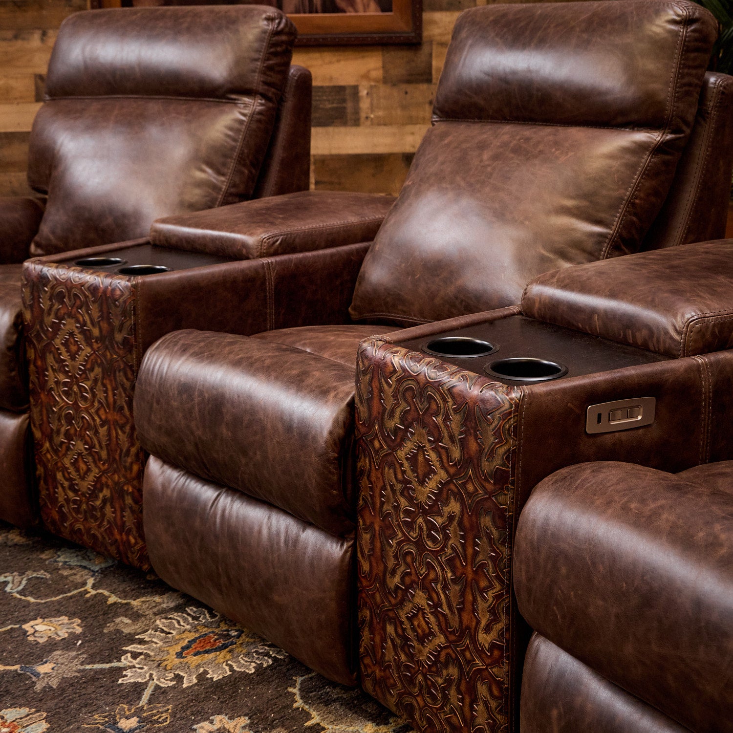 Coley Leather Media Seating – Hat Creek Interiors