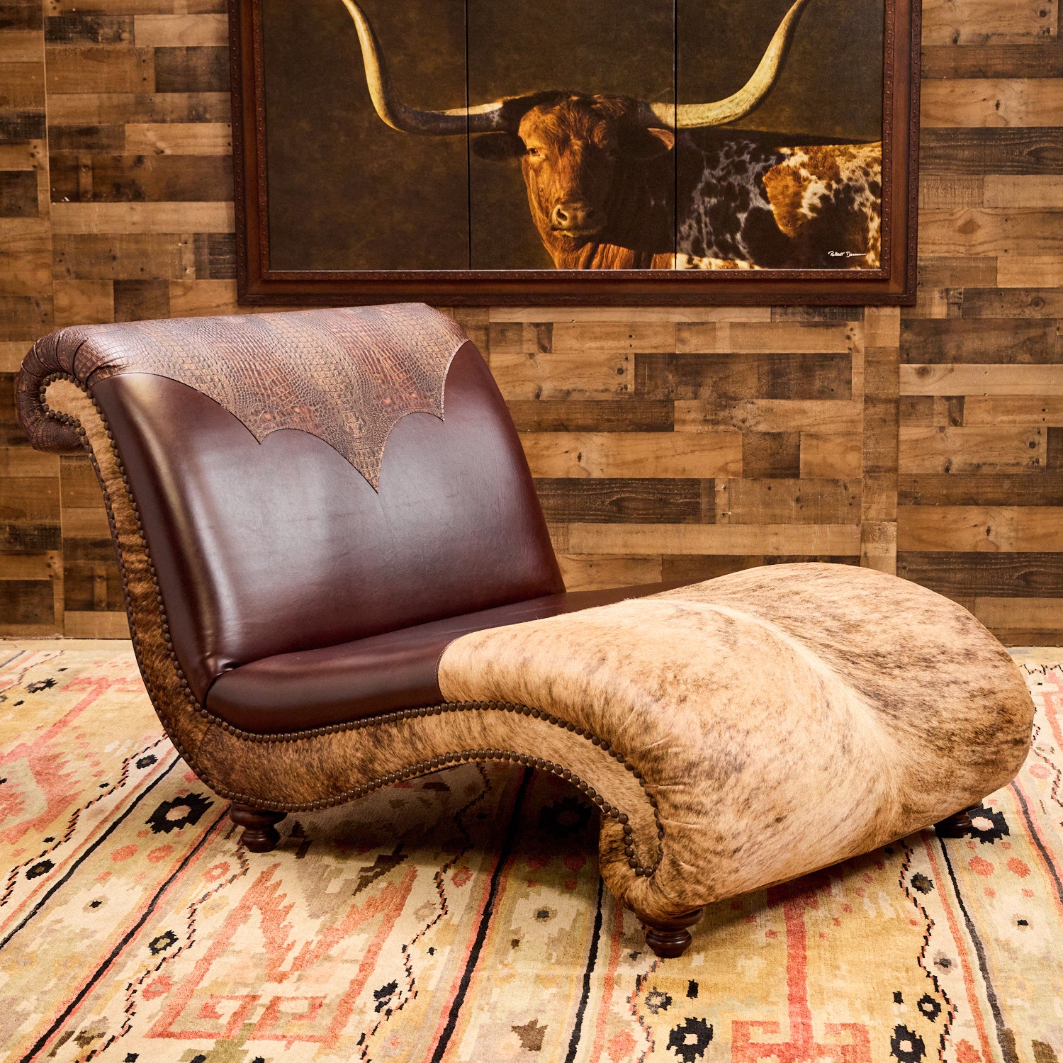 Heritage Leather Chaise II | Western Leather Chaise – Hat Creek Interiors