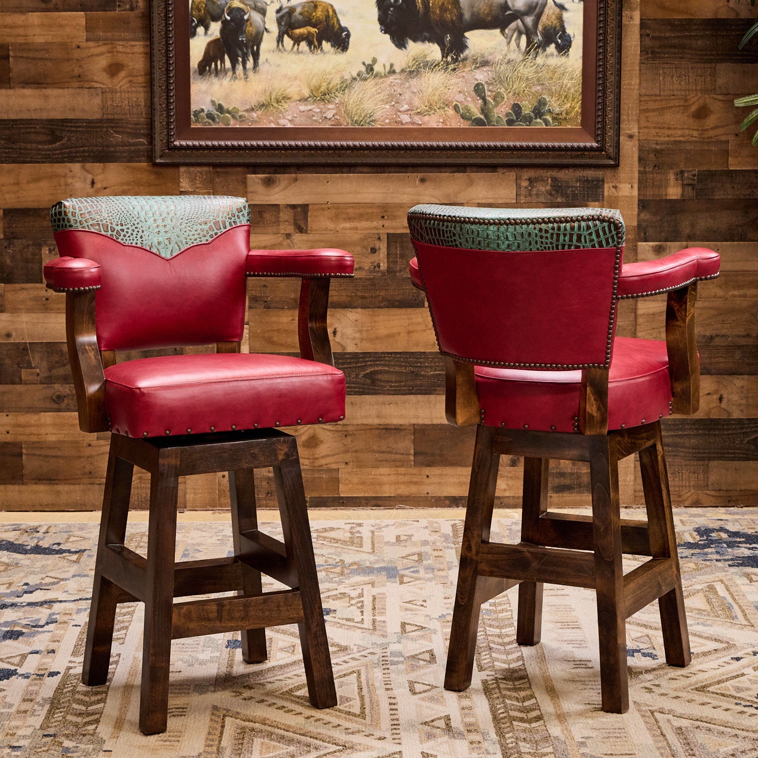 Tres Rios Western Leather Bar Stool – Hat Creek Interiors