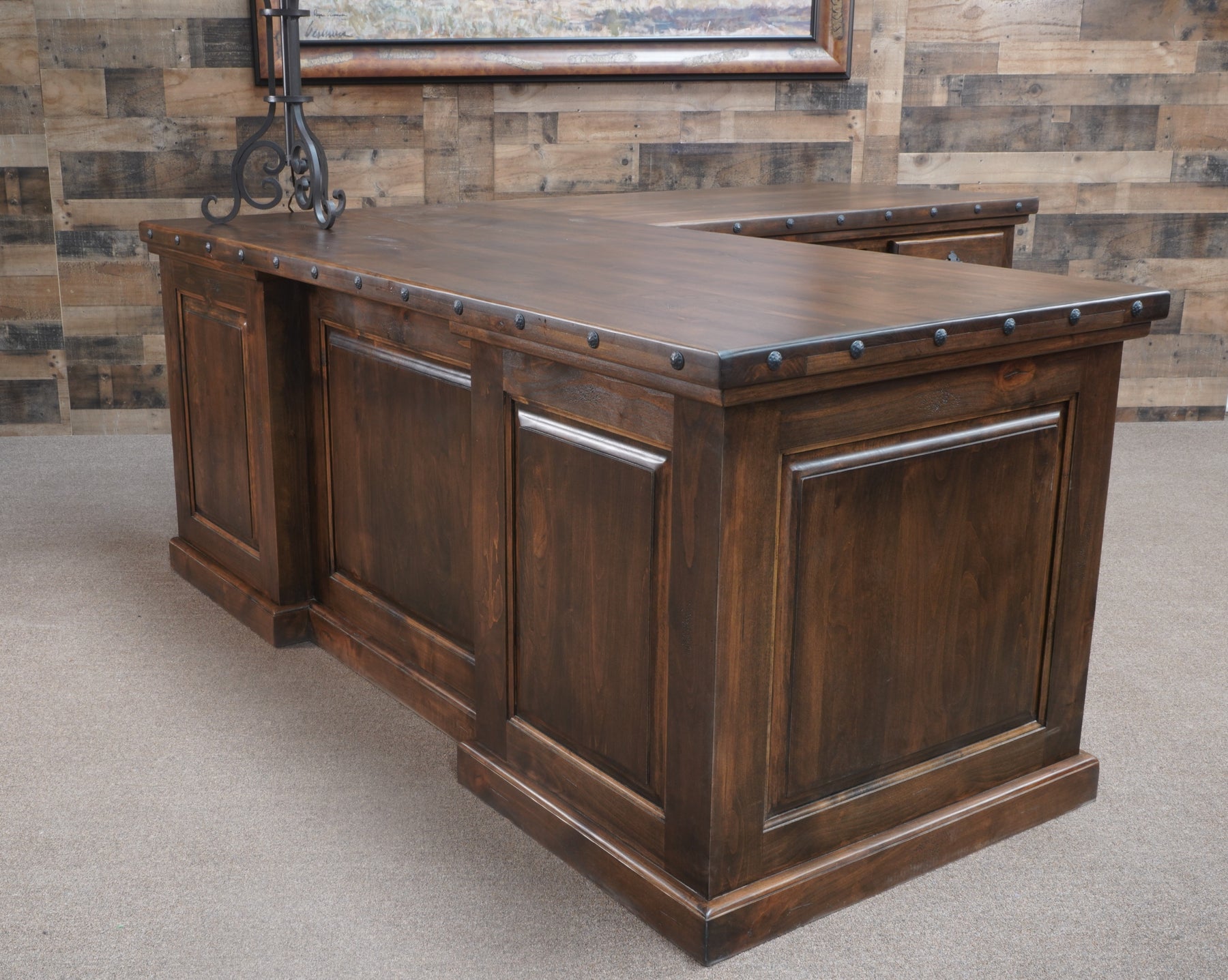 L-Shaped Alder Desk - High Quality Desk - Hat Creek Interiors