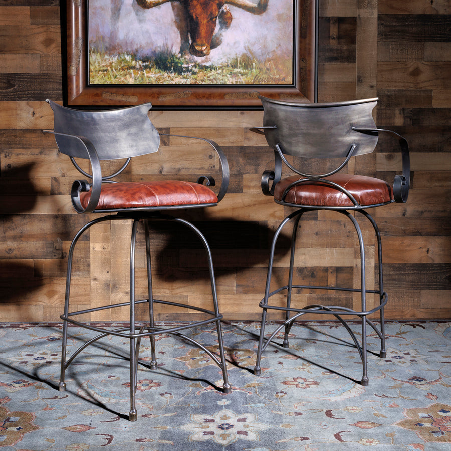 Western Bar Stools | Chisum Bar Stools – Hat Creek Interiors