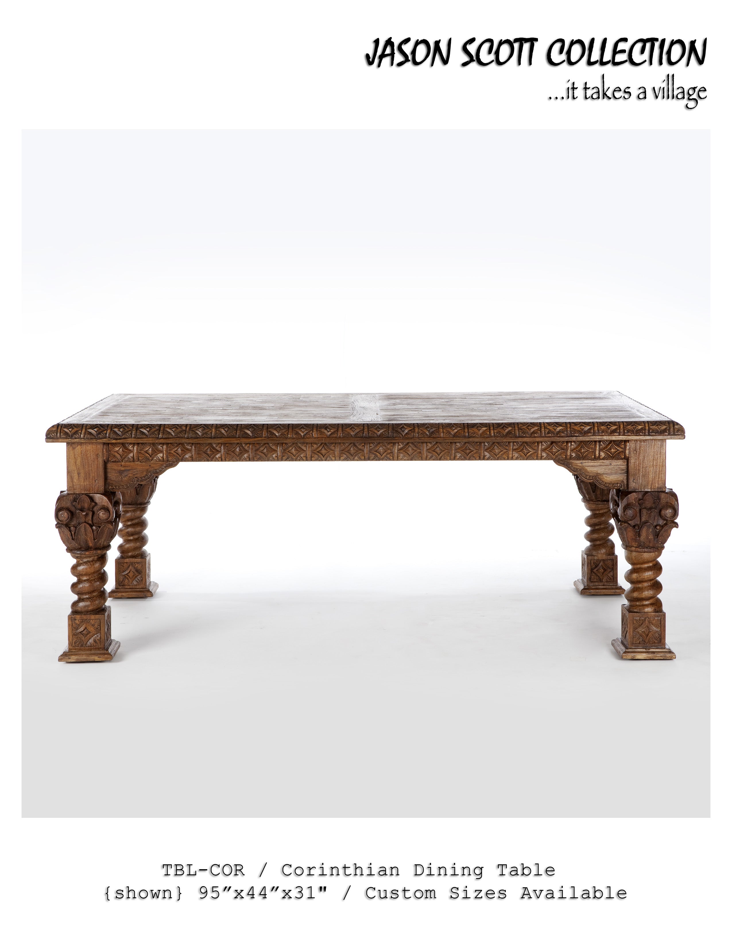 Corinthian Dining Table – Hat Creek Interiors