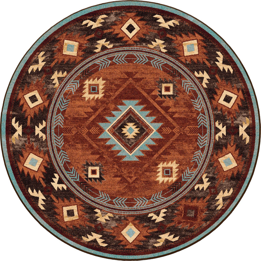 Whiskey River Turquoise Rug | Southwest Print Rug – Hat Creek Interiors