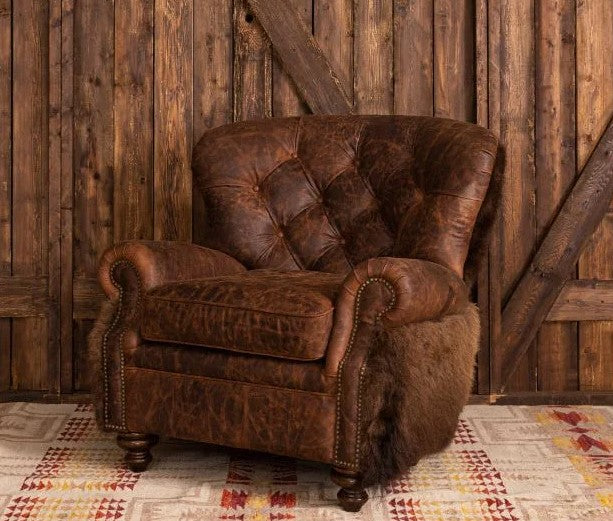 Yellowstone Buffalo Curved Back Tufted Chair – Hat Creek Interiors