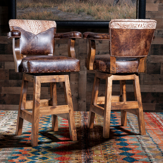 Western Bar Stools | Chisum Bar Stools – Hat Creek Interiors