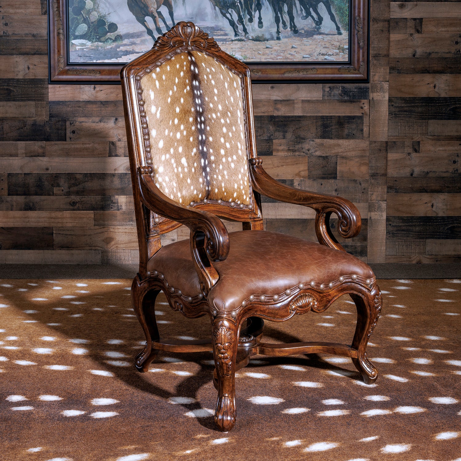 Venetian Axis Carved Arm Chair – Hat Creek Interiors
