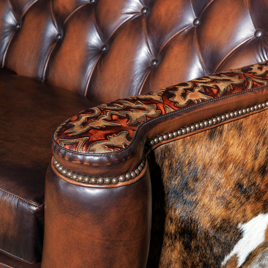 Tucker Western Leather Cowhide Sofa – Hat Creek Interiors