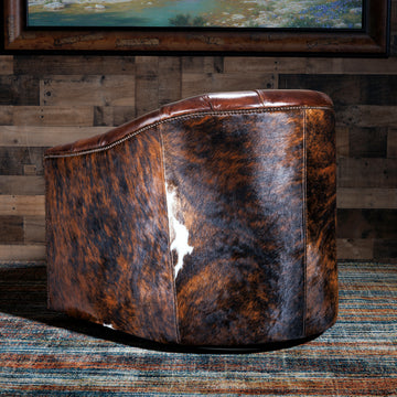 Hornback Cowhide Leather Swivel Chair – Hat Creek Interiors