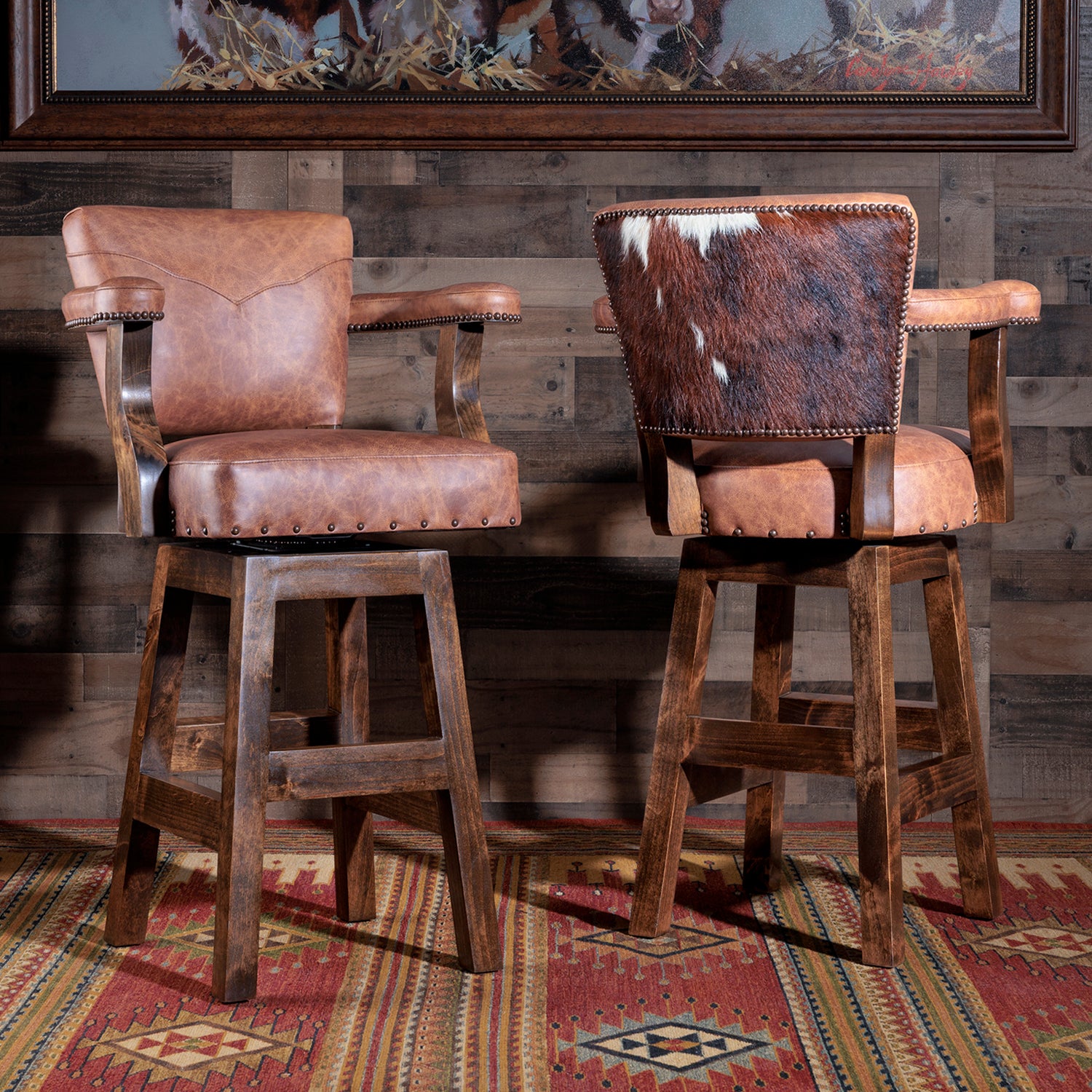 Paint Rock Western Cowhide Bar Stool – Hat Creek Interiors
