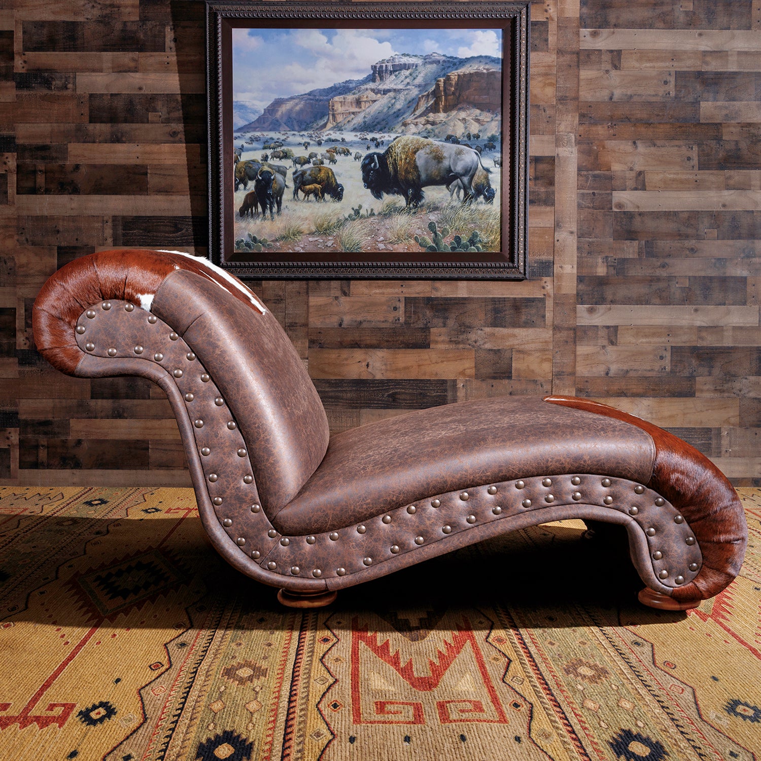 Cowboy Chaise | Western Leather Chaise – Hat Creek Interiors