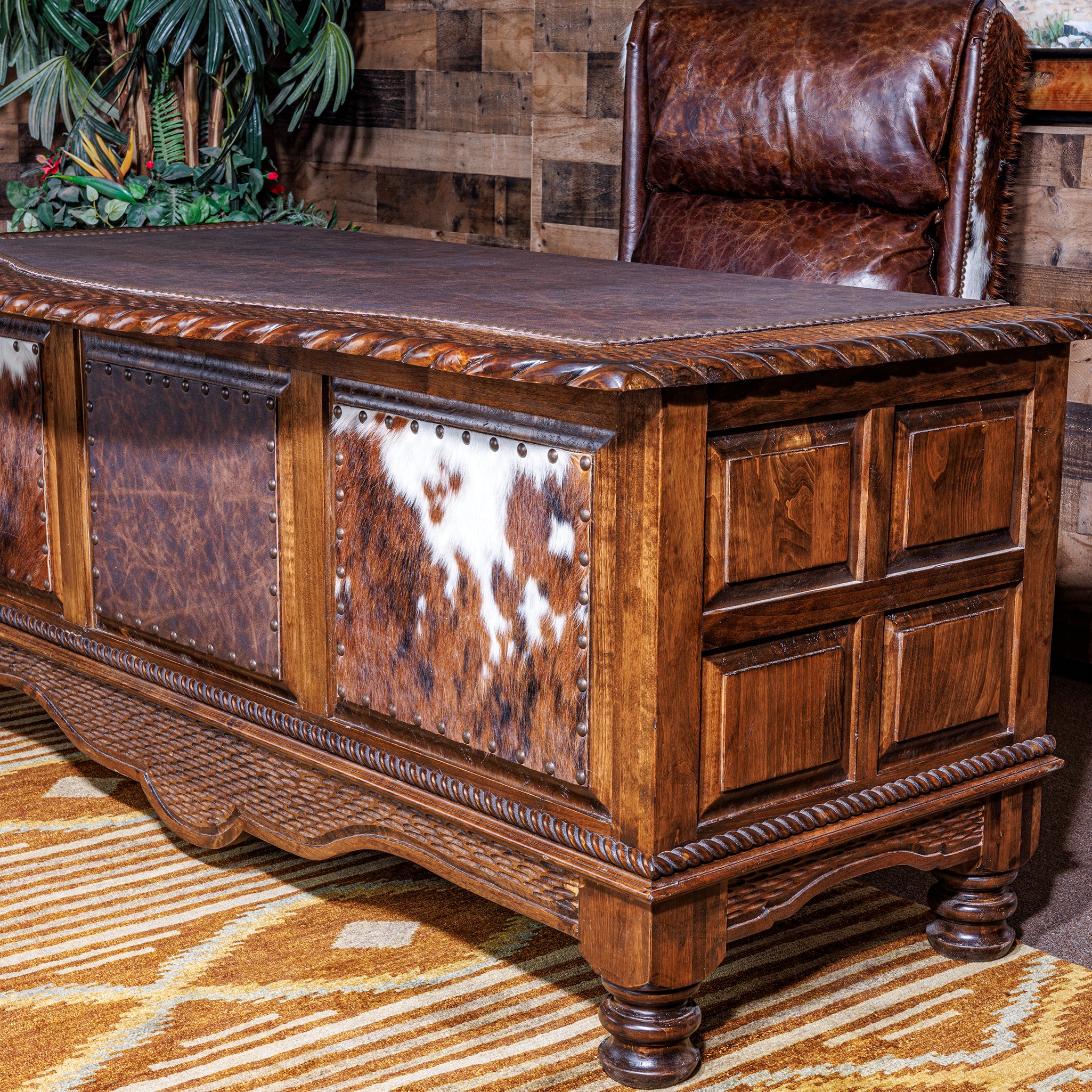 Patron Cowhide Office Desk – Hat Creek Interiors