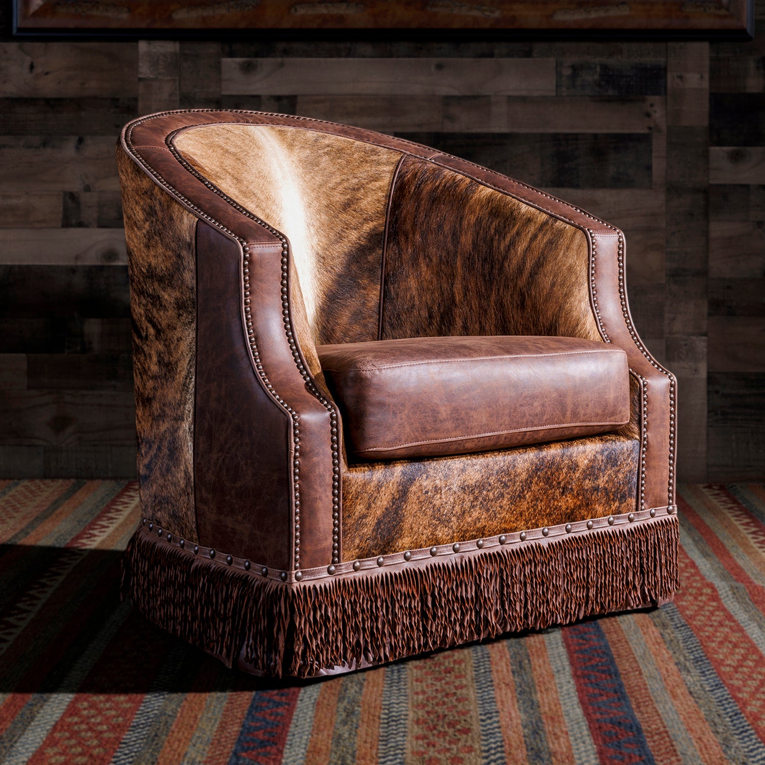 Denver Mountain Cowhide Swivel Chair | High-End Cowhide Swivel Chairs ...