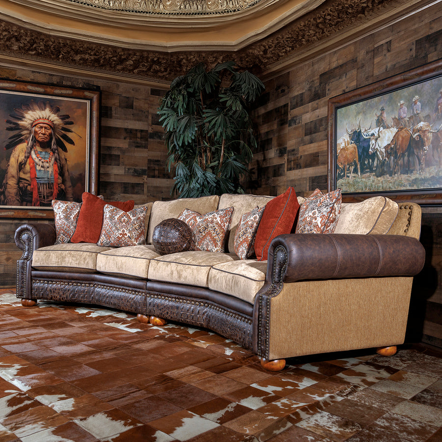 Andrew Leather Sofa | Western Leather Sofa | Rustic Furniture – Hat ...
