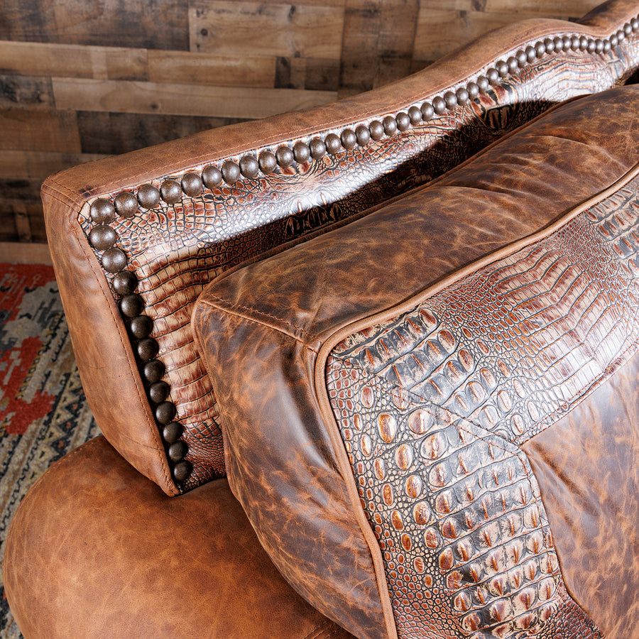 Copper Croc Western Leather Sofa – Hat Creek Interiors