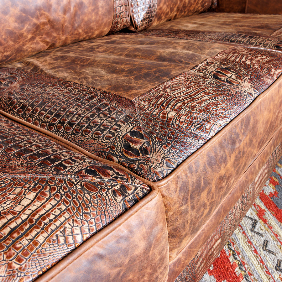 Copper Croc Western Leather Sofa – Hat Creek Interiors