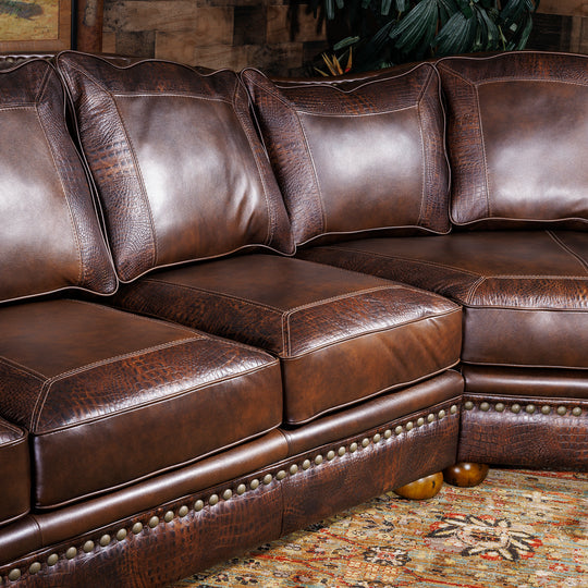 Carillo Western Leather Croc Sectional Sofa – Hat Creek Interiors