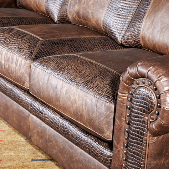 Denver Bison Western Leather Sofa – Hat Creek Interiors