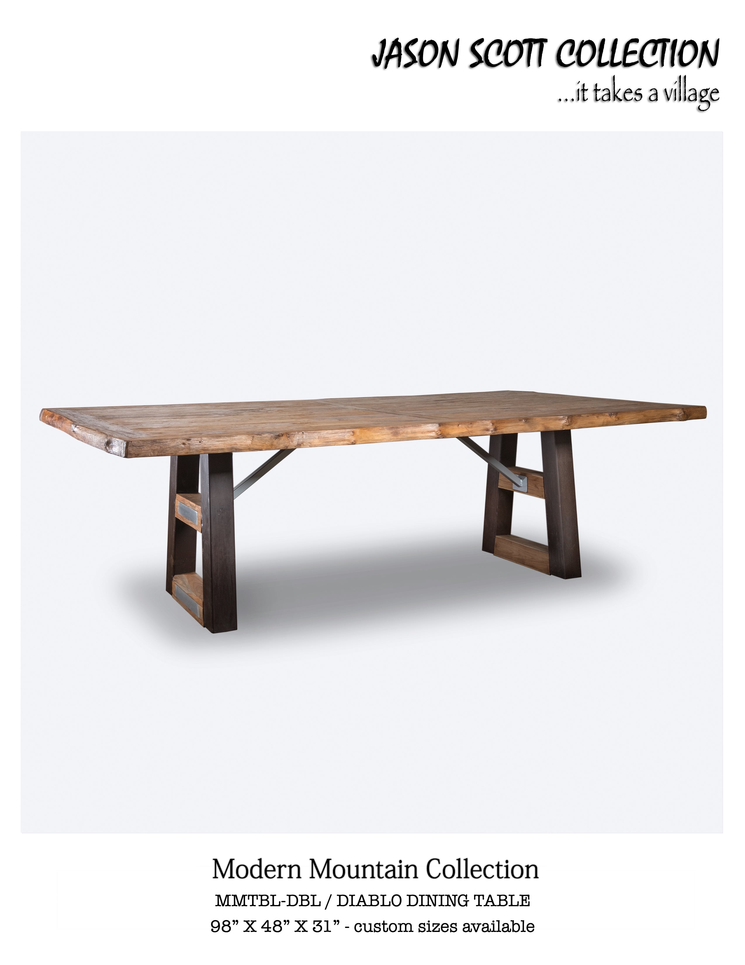 Diablo Dining Table (Modern Mountain Collection) – Hat Creek Interiors