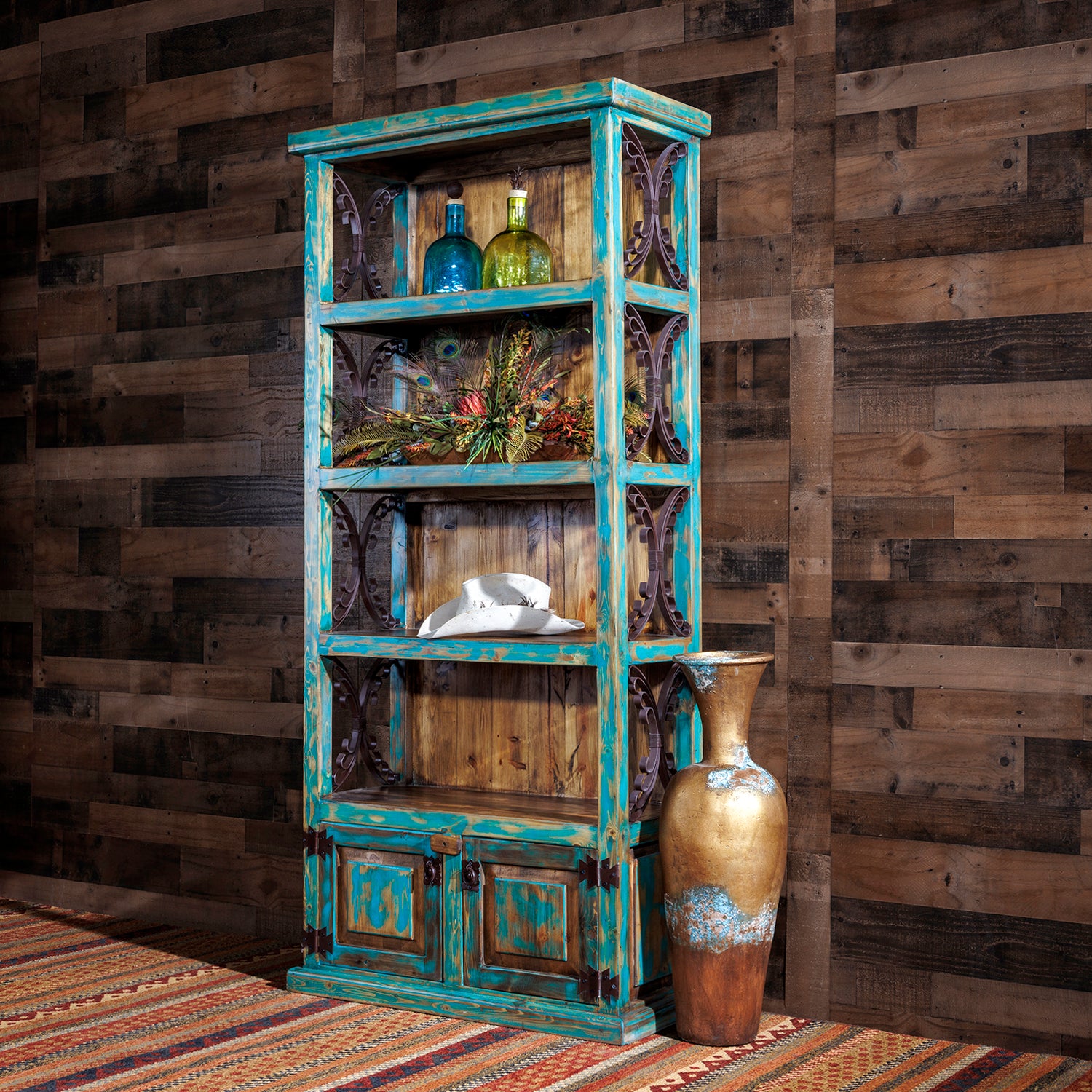 Paisano Turquoise Bookshelf – Hat Creek Interiors
