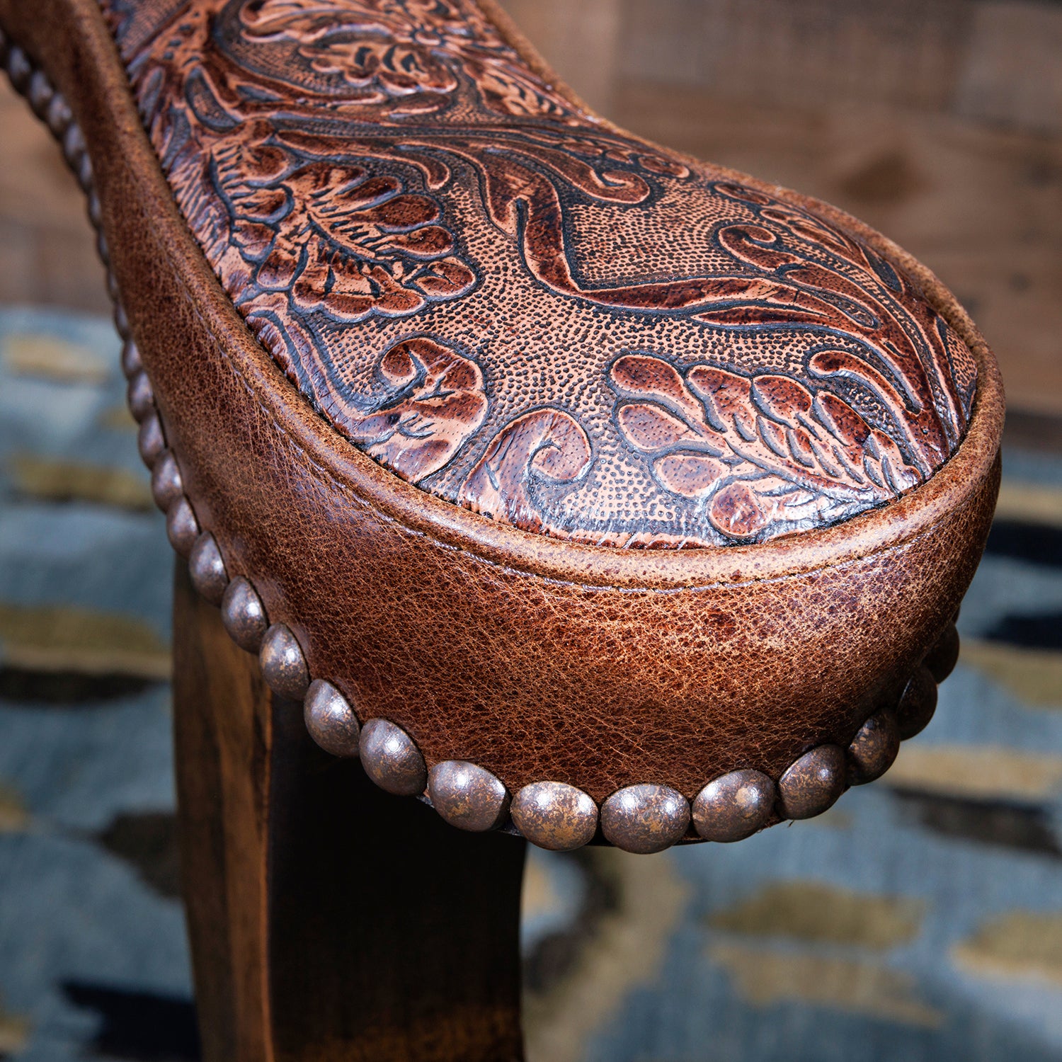 Montana Buffalo Western Leather Bar Stool – Hat Creek Interiors