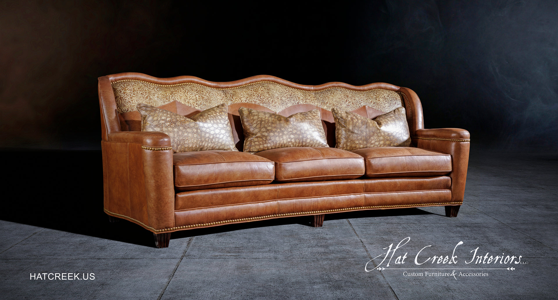 Andrew Leather Sofa | Western Leather Sofa | Rustic Furniture – Hat ...