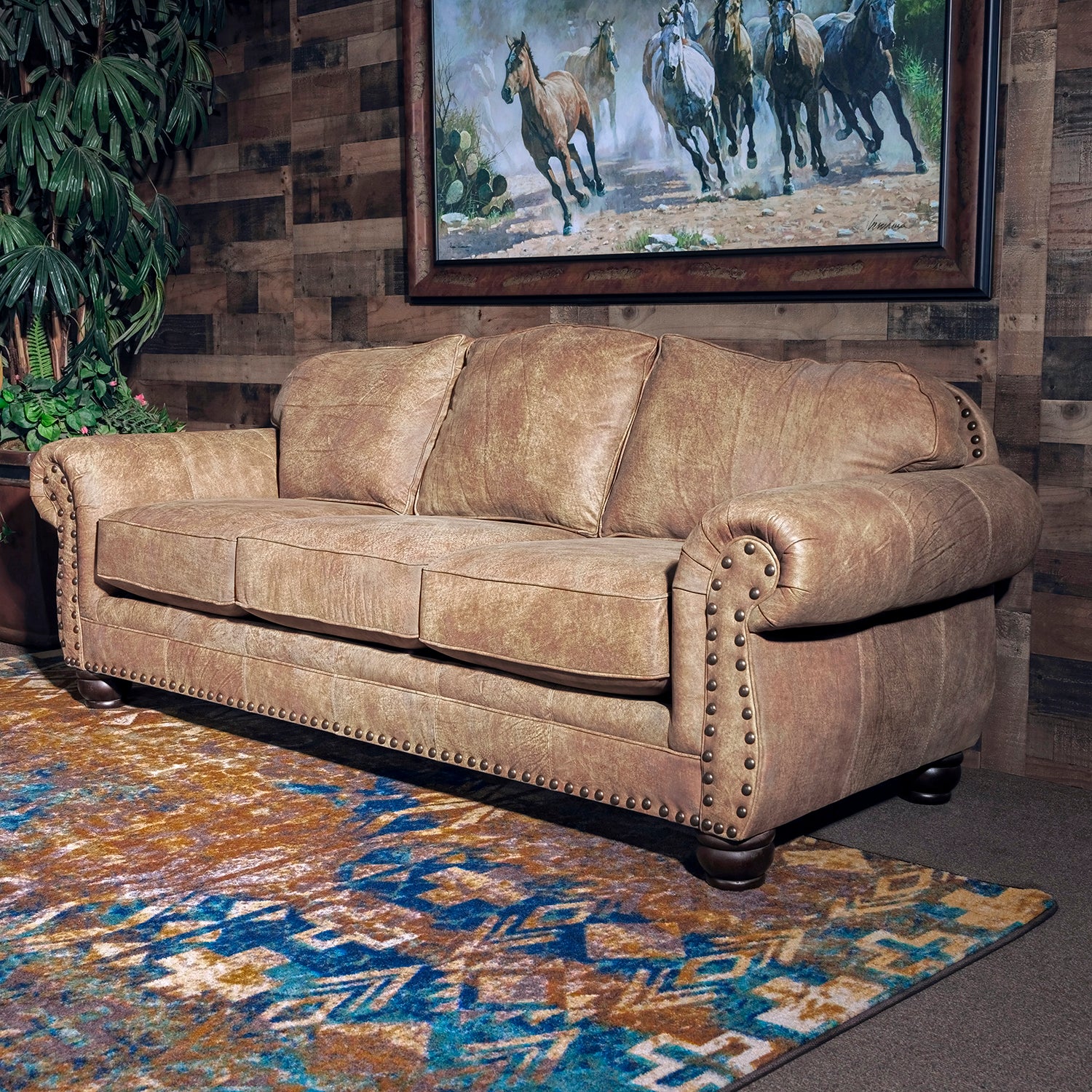 Andrew Leather Sofa | Western Leather Sofa | Rustic Furniture – Hat ...