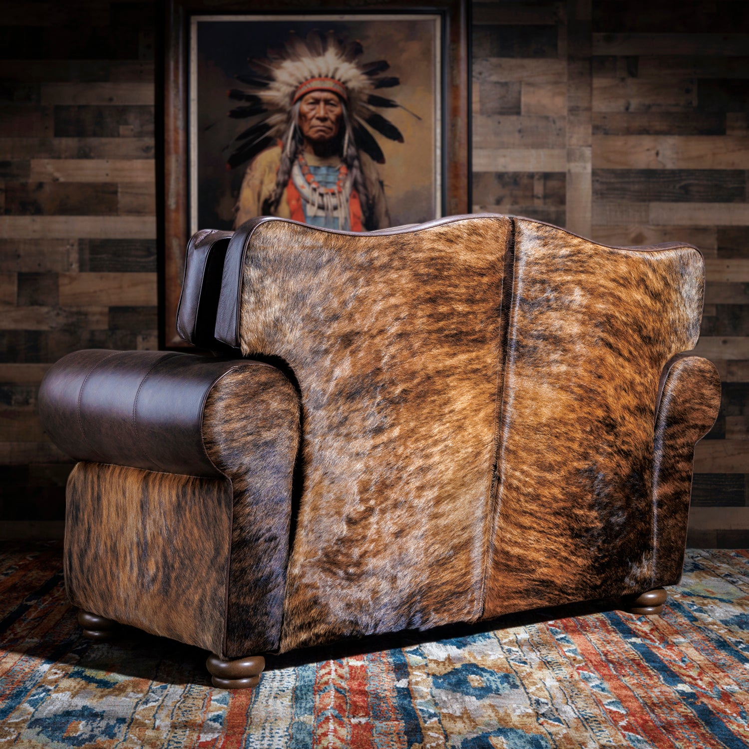 Katy Western Cowhide Reclining Loveseat – Hat Creek Interiors