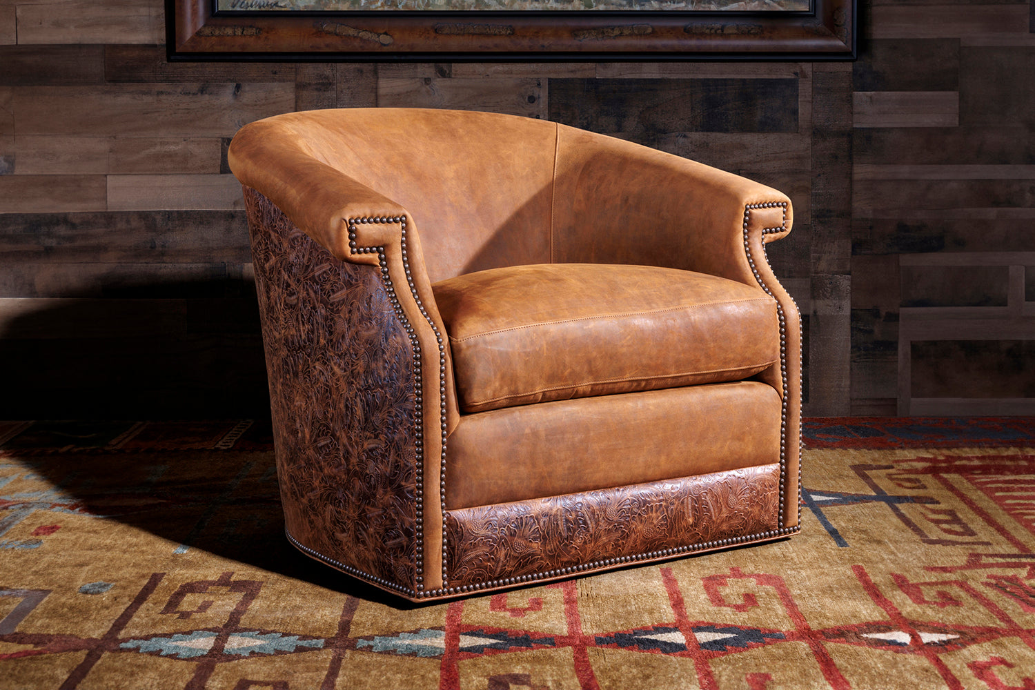 Andrew Leather Sofa | Western Leather Sofa | Rustic Furniture – Hat ...
