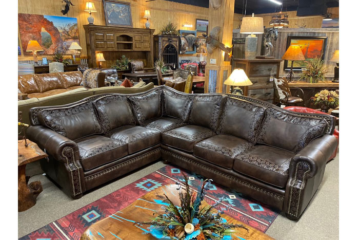 Adobe Leather Sectional Couch - Chocolate Brown Leather – Hat Creek ...